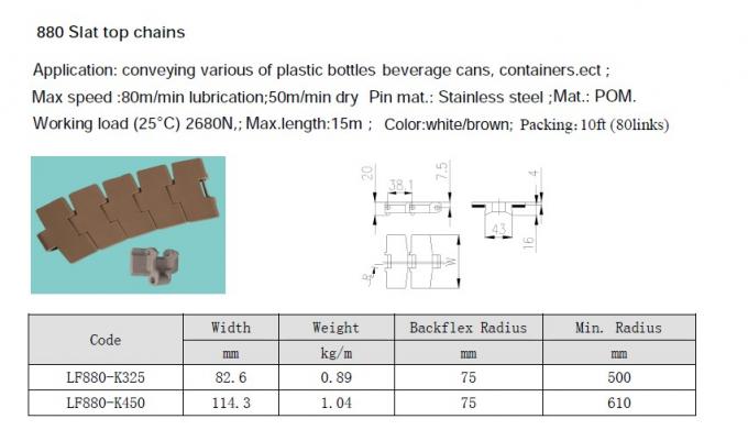 880TAB-K325/880TAB-K450 flat top conveyor chain slat flexible chains ...