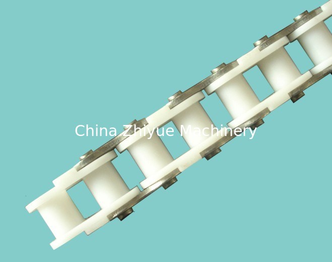 PC60 white engineering plastic roller chain thermoplastic conveyor ...