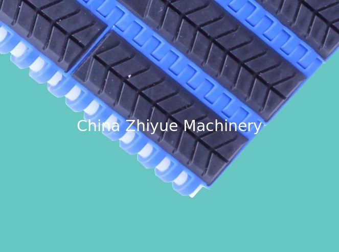 ZY900FT-R1 Plastic flat top food grade modular belt rubber top friction ...