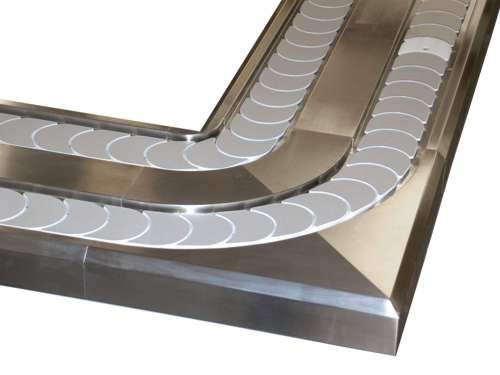 Shusi bar conveyor chain width 114.3mm 82.6mm crescent chains flexible ...